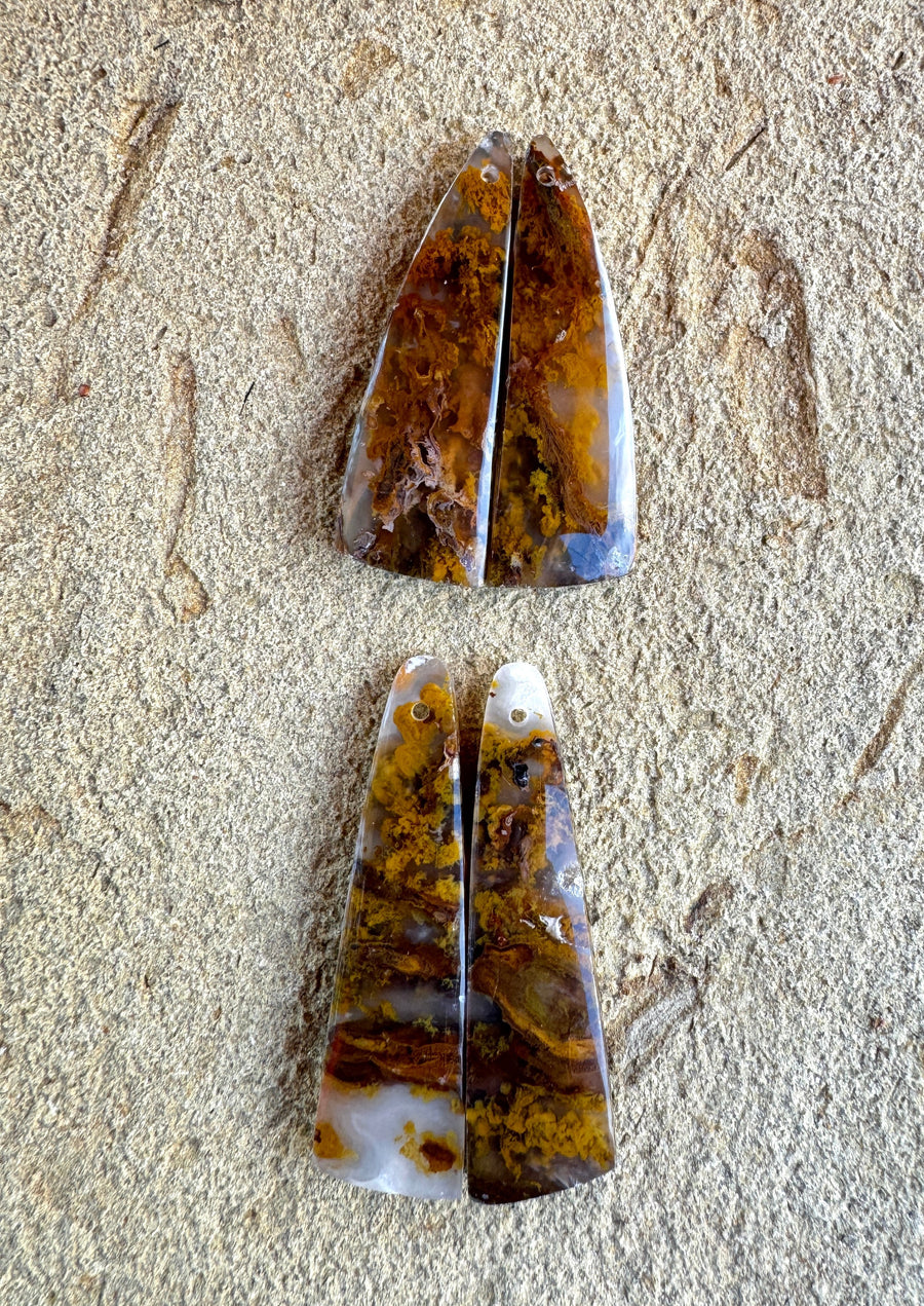 Montana Moss Agate Earring Slab Bead Pair Select One Pair ...