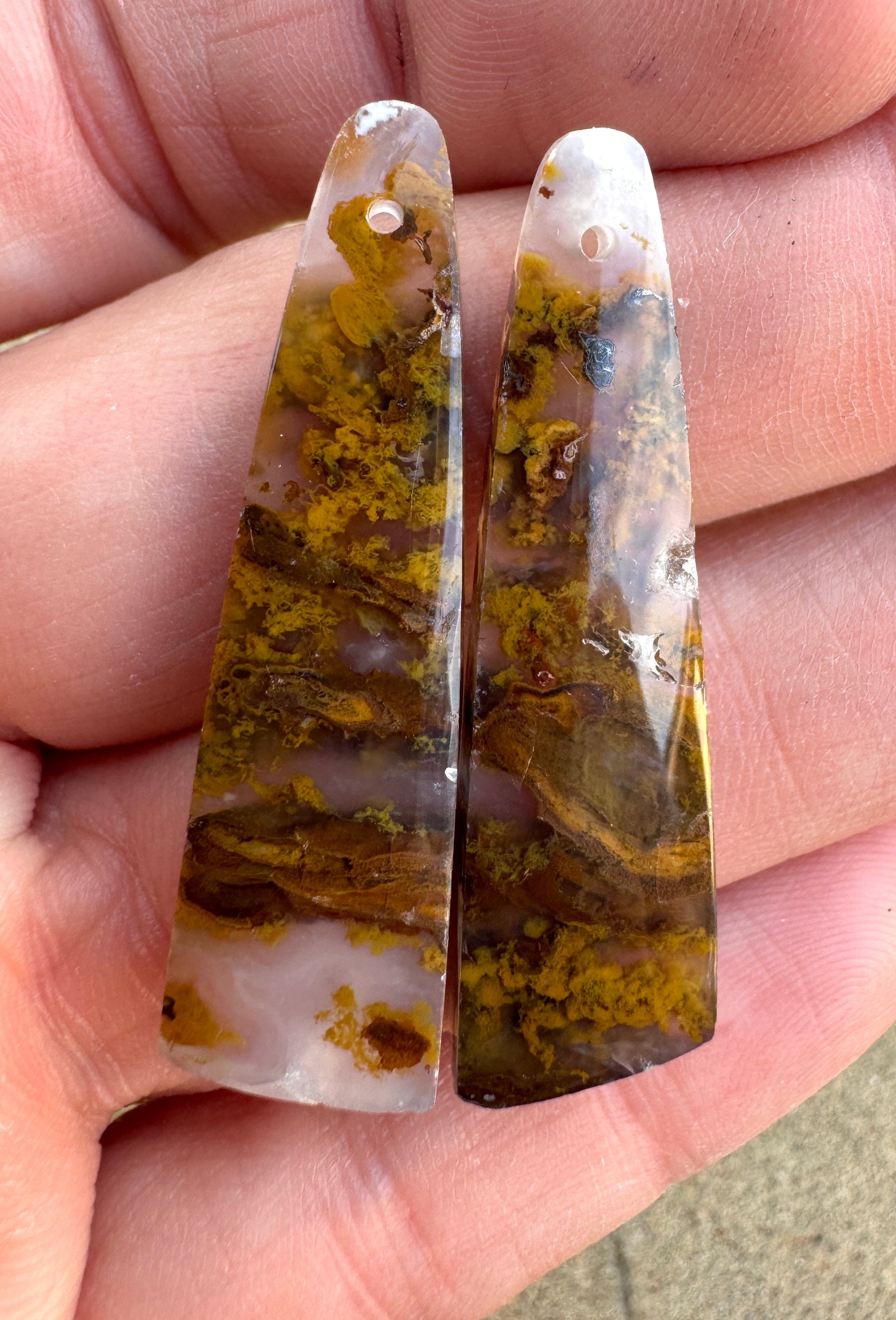 Montana Moss Agate Earring Slab Bead Pair Select One Pair ...