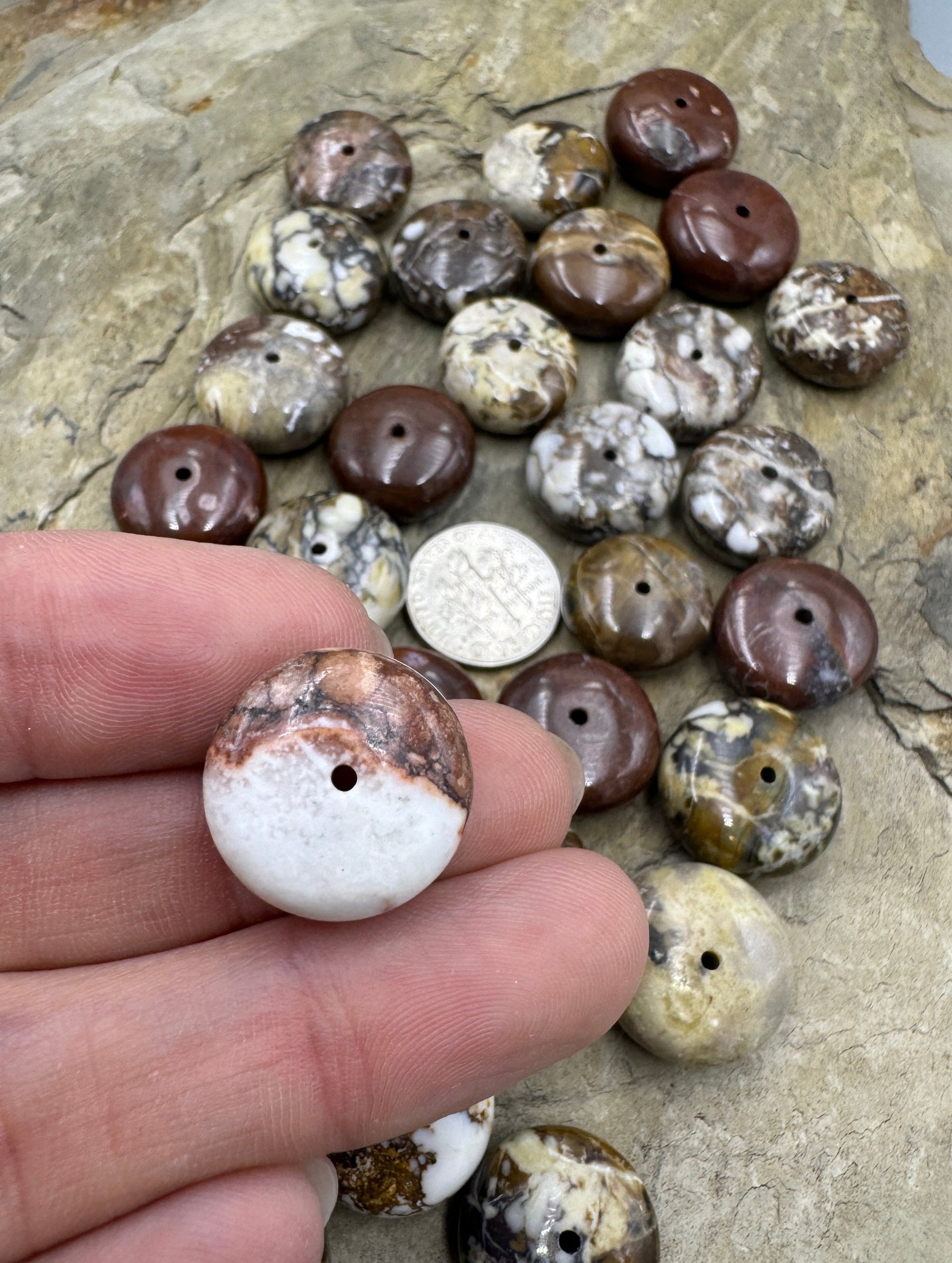 RARE AAA + Arizona Wild Horse BIG 17mm Rondelle Beads – StonesNSilver.com