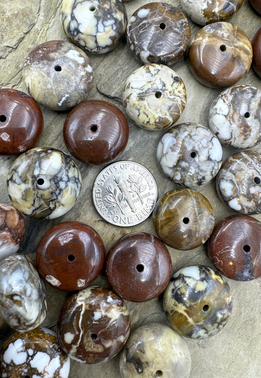 RARE AAA + Arizona Wild Horse BIG 17mm Rondelle Beads – StonesNSilver.com