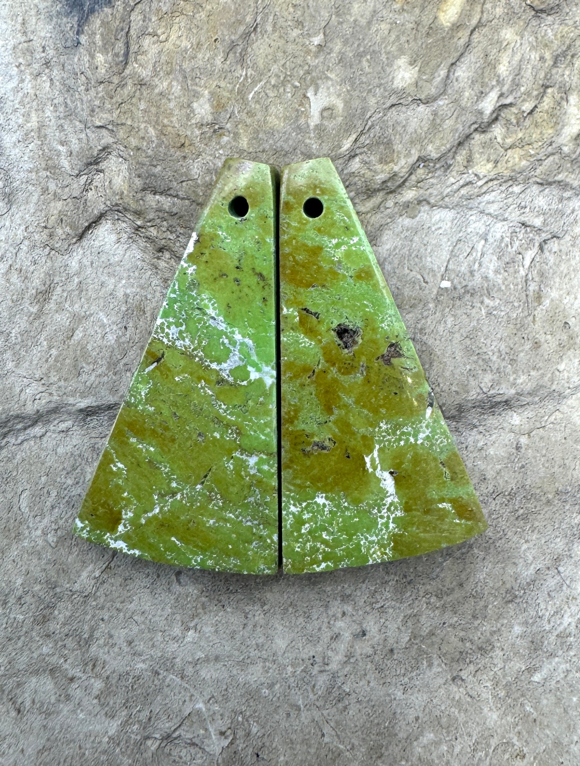 RARE Gaspeite (Canada) Matching Earring Slab Bead Pair – StonesNSilver.com