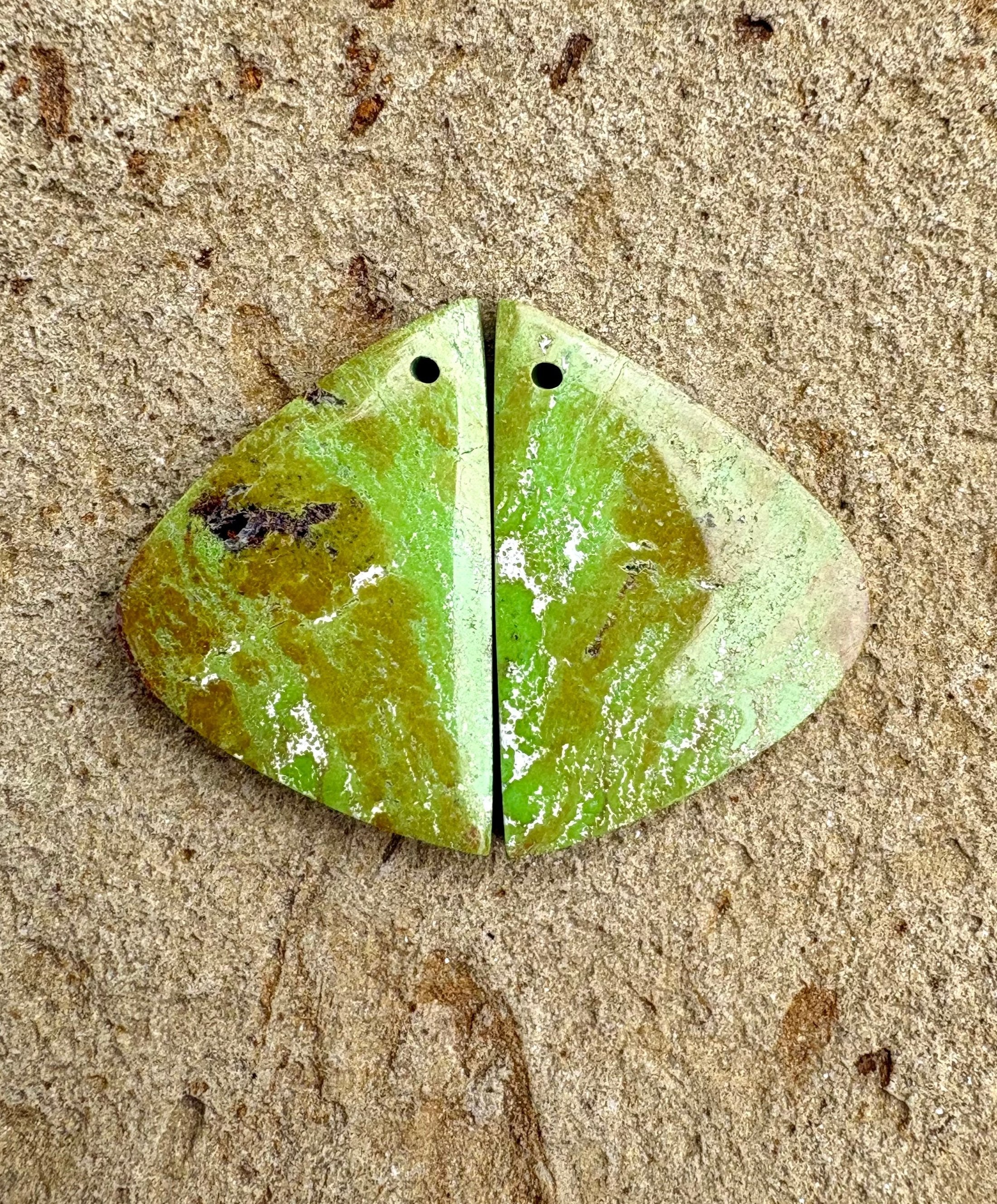 RARE Gaspeite (Canada) Matching Earring Slab Bead Pair – StonesNSilver.com